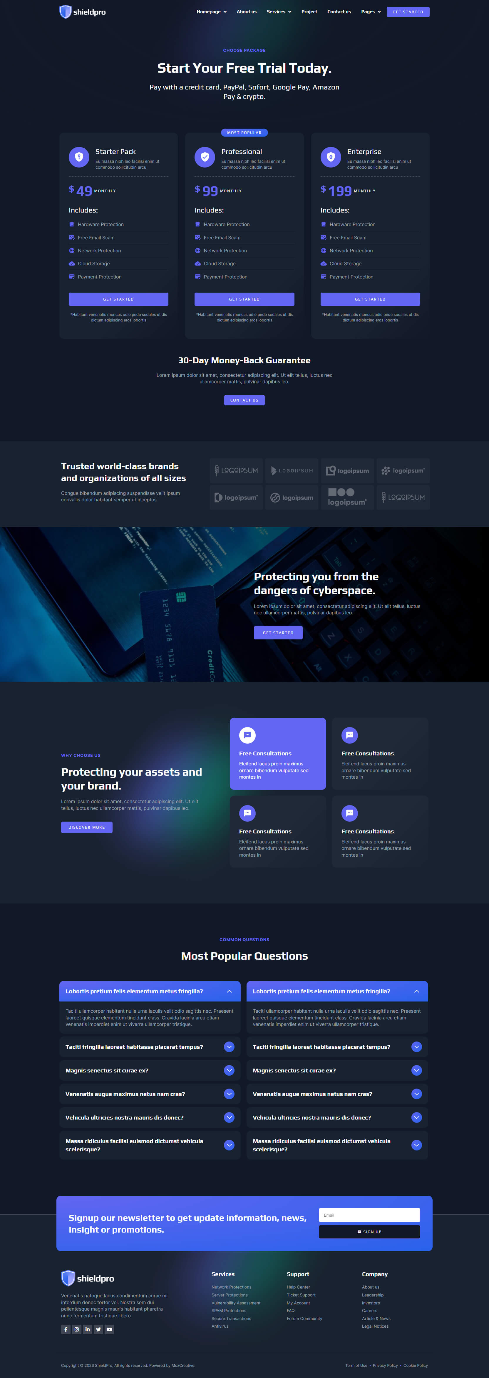 Shieldpro - Cyber Security Services Elementor Pro Template Kit by moxcreative